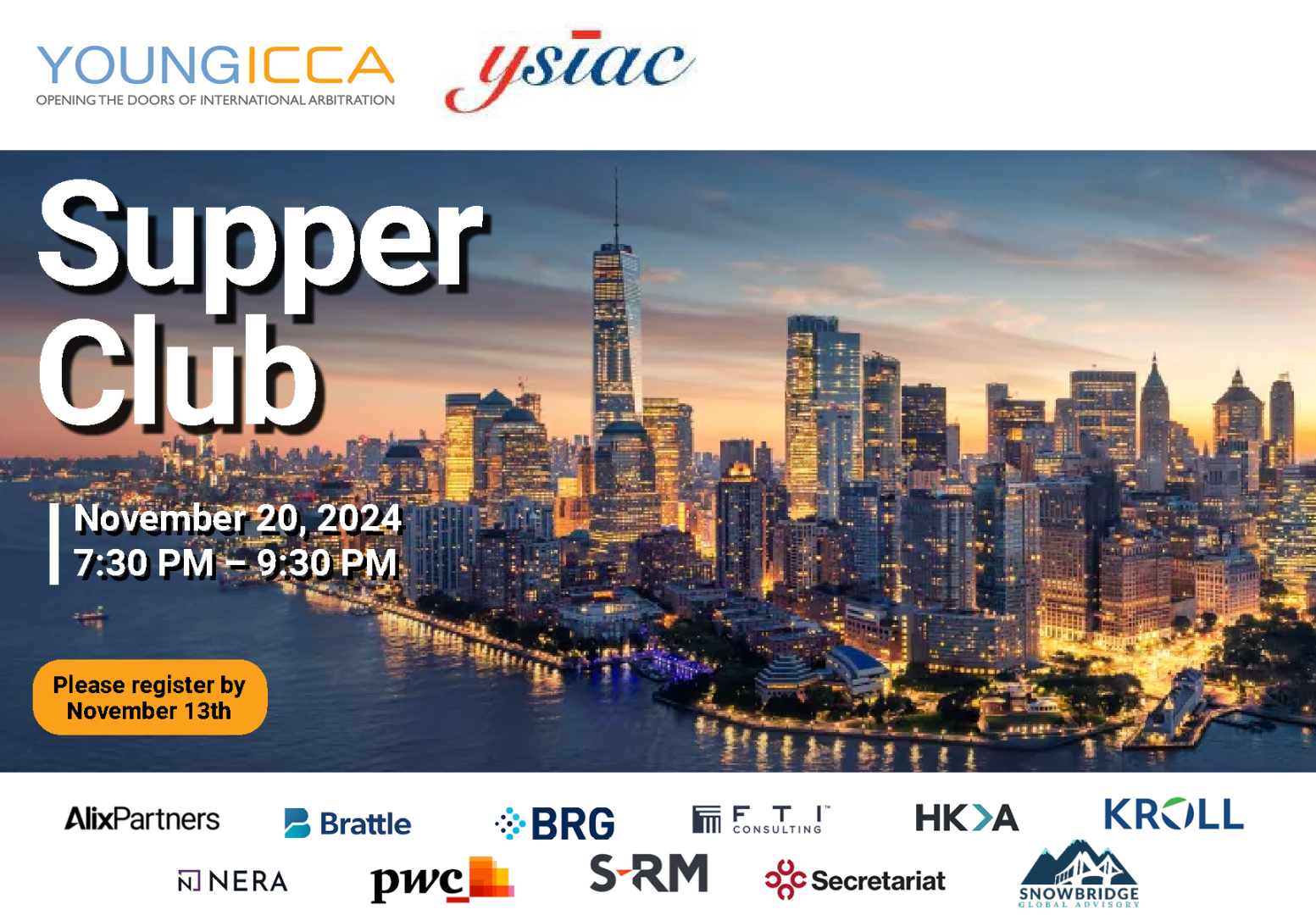 Young ICCA-YSIAC Supper Club | Young ICCA